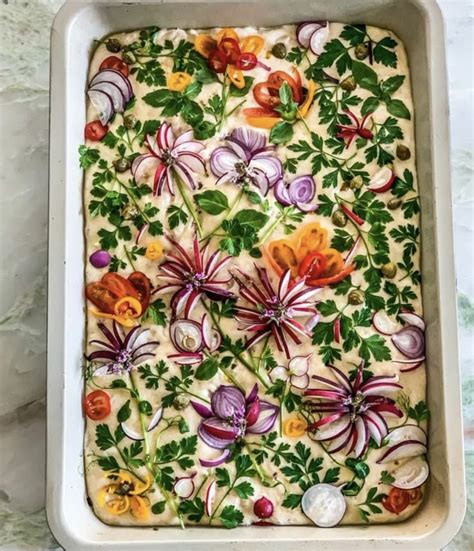 Flower Focaccia Bread Art Decorate Your Own Bread