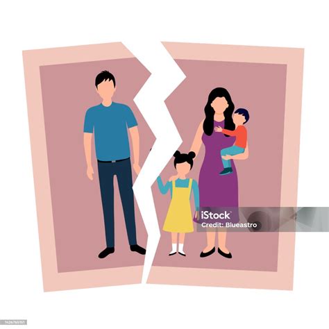 남자와 여자가 이혼하고 있습니다 깨진 가족 문제 개념 이별 관계 이혼에 대한 스톡 벡터 아트 및 기타 이미지 이혼 부모 분리 Istock