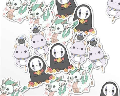 Cute Spirited Away Stickers Ghibli Stickers Dragon Haku No Etsy