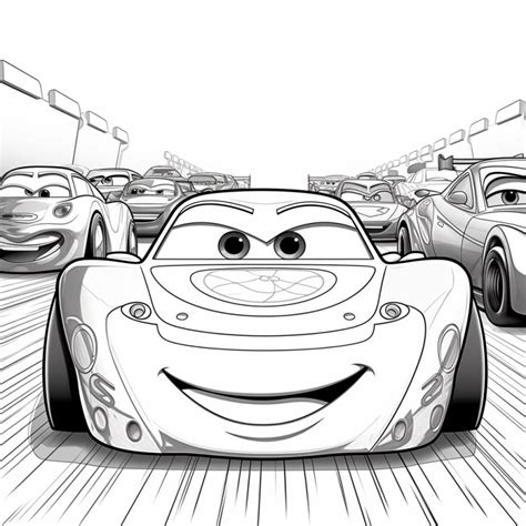 Desenho Animado De Carros Na Pista De Corrida Para Colorir Descubra O