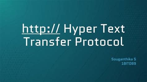 hypertext transfer protocol ppt