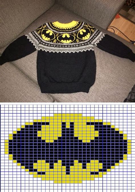 Mini Batman Logo Chart Free Pattern Aran Knitting Patterns Fair Isle Knitting Patterns