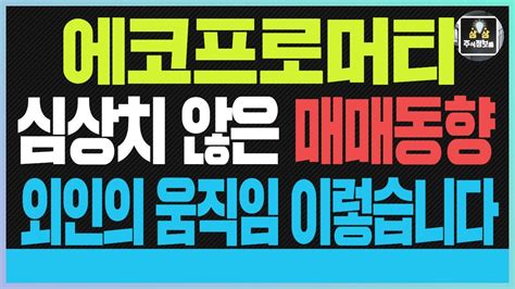 🔴에코프로머티 주가전망🔴에코프로 주가전망 에코프로비엠 대응전략 에코프로머티 목표가 외인들의 심상치 않은 매매동향 진짜 크게 갈것같습니다 조만간 급등 나오는 이유 Youtube