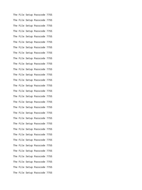 File Setup Passcode 7755 Guide Pdf