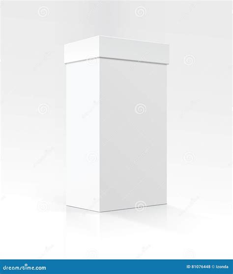 White Vertical Rectangular Box In Perspective Stock Vector