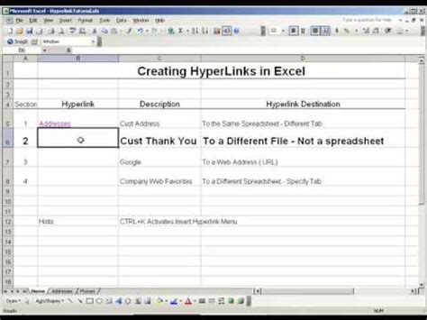 Excel Hyperlink Tutorial YouTube