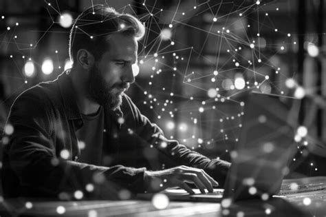 Businessman Developing Iot Software On Laptop For Digital Technology Premium Ai Generated Image