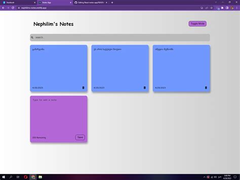 GitHub Nephilimm React Notes App