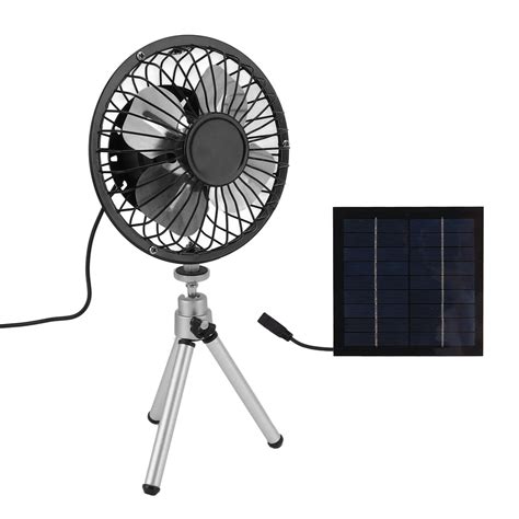 Ventilador Solar Port Til Suporte Estic Vel Polegadas USB Ventilador De Dupla Pot Ncia