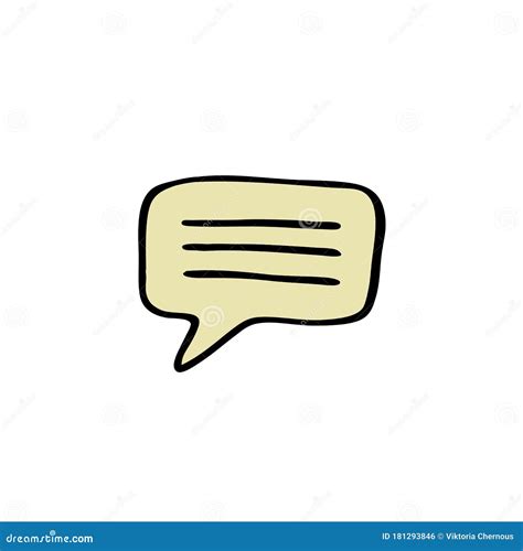 speech bubble doodle icon vector illustration stock illustration