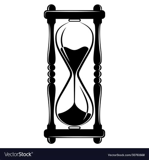 Hourglass Sandglass Timer Icon Vintage Royalty Free Vector