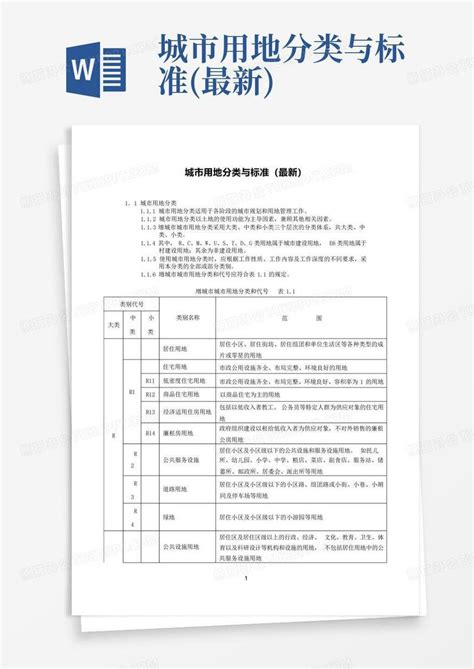 城市用地分类与标准 最新 Word模板下载 编号qapjenzb 熊猫办公