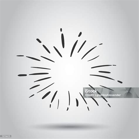 Ikon Vektor Sinar Matahari Vintage Sun Sketsa Meledak Doodle Ilustrasi Konsep Sinar Matahari