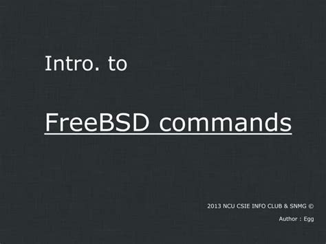 Introduction To Freebsd Commands Ppt