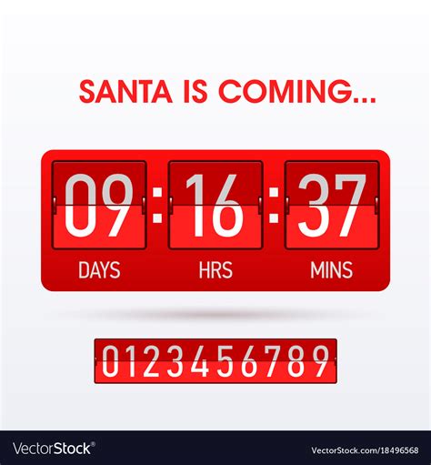 Santa Is Coming Christmas Countdown Timer Vector Image