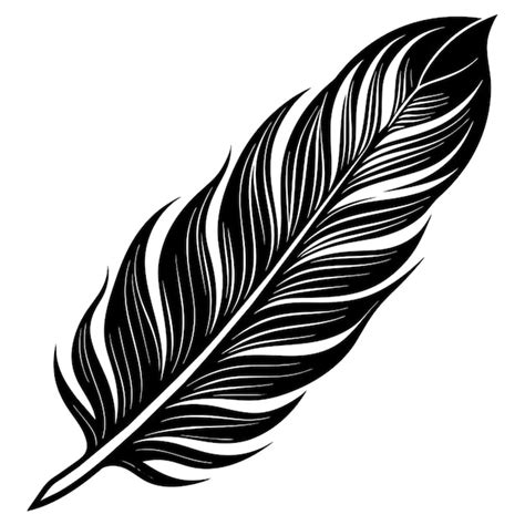 Feather Vector Illustration Linocut Premium Ai Generated Vector