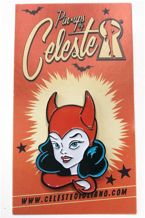 Devil Pinup Girl Enamel Lapel Pin Etsy