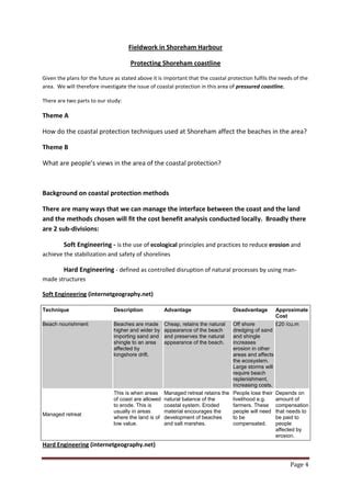 Igcse Geography Coastal Environments Fieldwork PDF