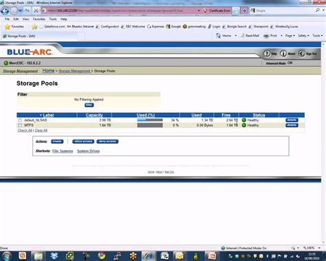 Bluearc Multi Tiered File System Creating A Simple Mtfs Storage Pool