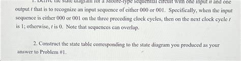 Solved Output T ﻿that Is To Recognize An Input Sequence Of