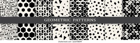 Set Halftone Seamless Patterns Stock Vector Royalty Free 2210708099