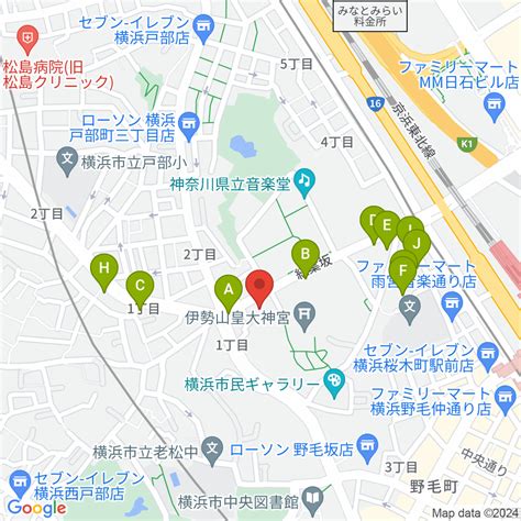 横浜市教育会館 周辺のファミレス・ファーストフード一覧マップ
