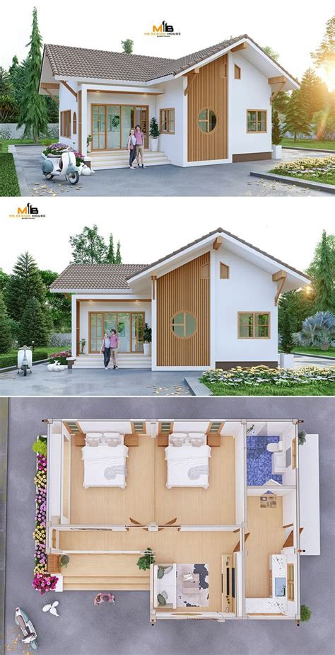 แบบบ้านมินิมอลชั้นเดียว น่ารักเรียบง่าย 2 ห้องนอน 1 ห้องน้ำ งบ 8 5 แสน Small House Blueprints