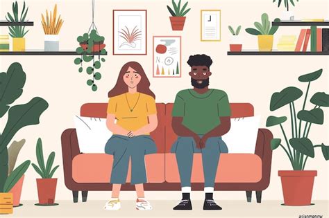 Couple Sitting Together Vector Image Premium Ai Generated Vector