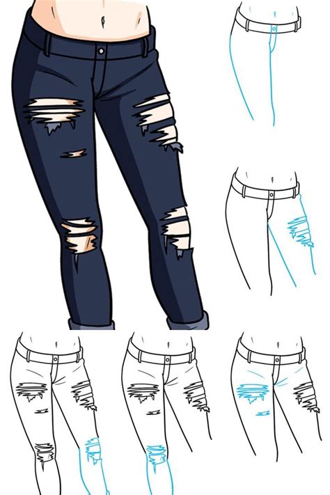 How To Draw Anime Ripped Jeans Easy Step By Step Tutorial Artofit