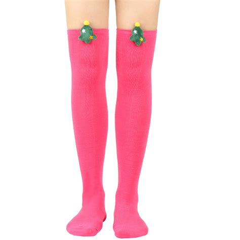 Noarlalf Stockings For Womenladies Solid Color Cartoon Christmas