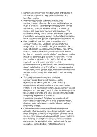 IND Data Requirements And US FDA Submission Pdf