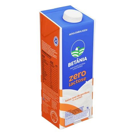 Leite Uht Semidesnatado Zero Lactose Betânia Caixa Com Tampa 1l Fort