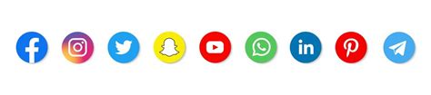 Premium Vector Realistic Social Media Logotype Collection Facebook