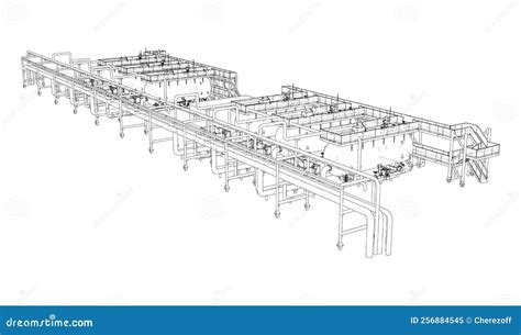 Sketch Of Industrial Equipment Vector Stock Vector Illustration Of