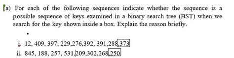 Solved La For Each Of The Following Sequences Indicate