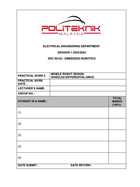 dec50122 embedded robotics pw5 procedure pdf arduino