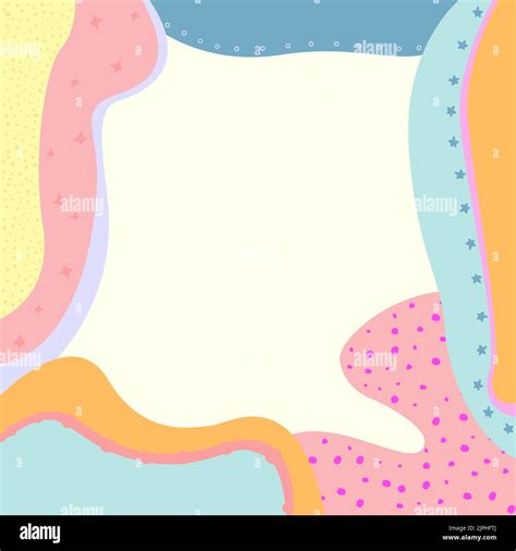 Blank Frame Decorated With Abstract Modernized Forms Flowers And