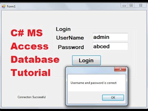 C Creating Login Form With Ms Access In Windows Form Step By Step Images