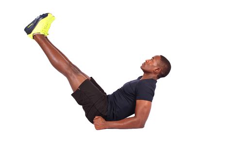 Muscular Man Doing V Up Crunches Ab Exercise High Quality Free Stock Images