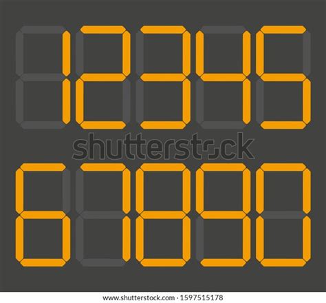 Seven Segment Indicator Numbers 1 0 เวกเตอร์สต็อก ปลอดค่าลิขสิทธิ์