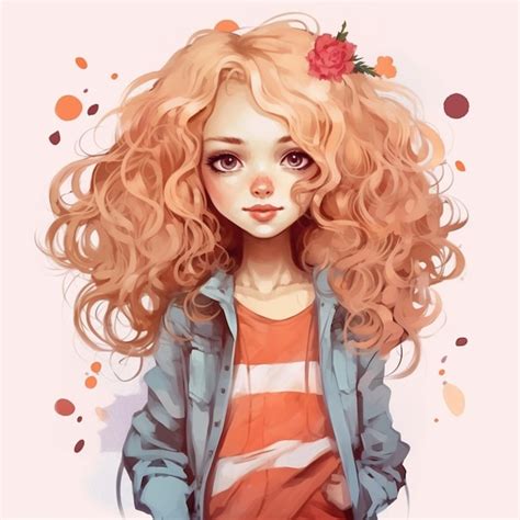 Premium Photo Anime Girl With Long Blonde Hair And A Flower In Her