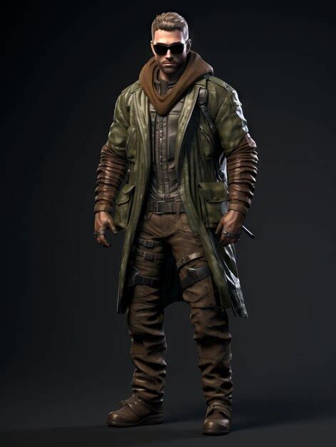 Premium Ai Image Cgi Model Full Body Standing Legs Shoes Man Wearing Shemagh