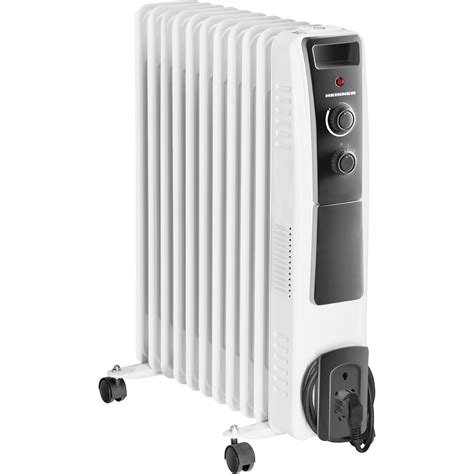 Електрически маслен радиатор Heinner HOH-Y11WB, 2500 W, 11 ребра ...