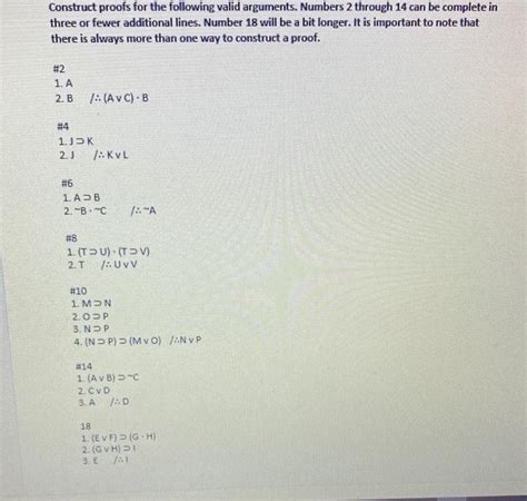 solved construct proofs for the following valid arguments