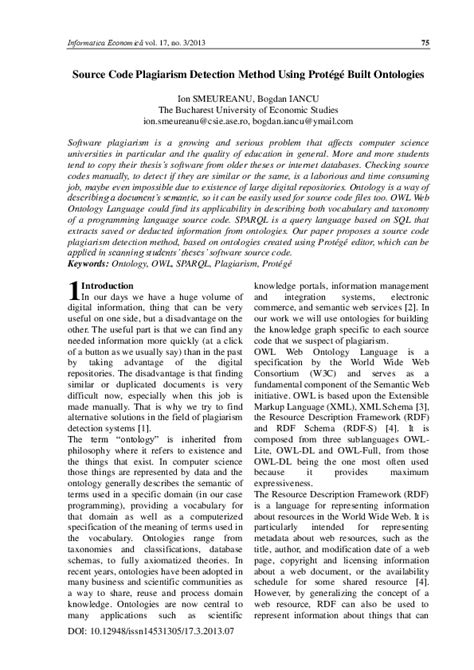 Pdf Source Code Plagiarism Detection Method Using Prot G Built Ontologies