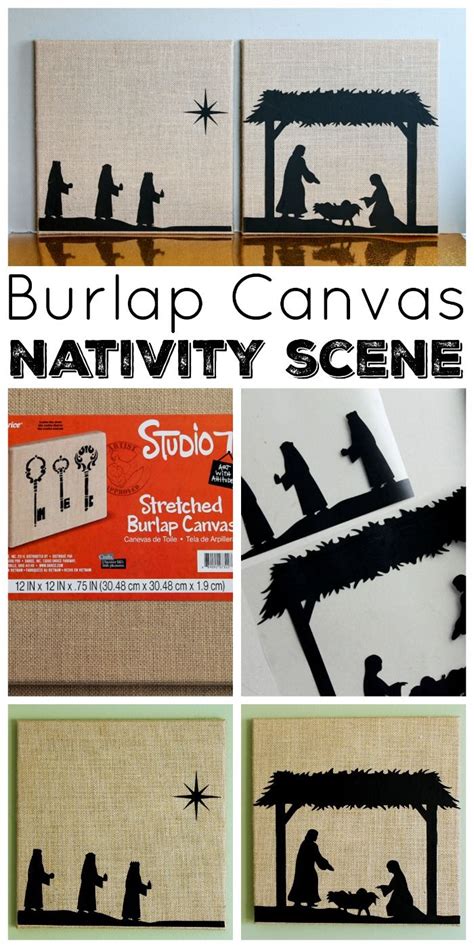Burlap Canvas Nativity Scene Diy Project Nativity Scene Diy Burlap