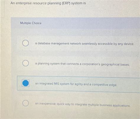 Solved An Enterprise Resource Planning Erp ﻿system