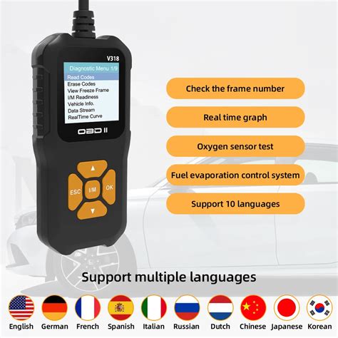 모든 Obd Ii 프로토콜용 Can 진단 스캔 도구 자동차 Obd2 스캐너 코드 리더 엔진 오류 스캐너 10 개 언어 지원