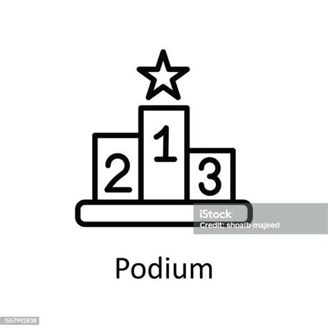 연단 벡터 개요 아이콘 디자인 그림입니다 흰색 배경에 교육 기호 Eps 10 파일 0명에 대한 스톡 벡터 아트 및 기타 이미지 0명 3차원 형태 강단 Istock