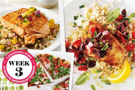 Weeknight Dinners Under 30 Minutes Week 3 Menu Canadian Living